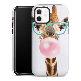DeinDesign iPhone 12 mini Handy Panzer Handyh&uuml;lle robuste Outdoor H&uuml;lle Schutzh&uuml;lle gl&auml;nzend Giraffe Animals Glasses Tough Case