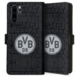 DeinDesign Huawei P30 Pro Handy Klapph&uuml;lle Handyh&uuml;lle aus Kunst Leder schwarz Flip Case Jersey Borussia Dortmund Bvb Sideflip mit langer Lasche