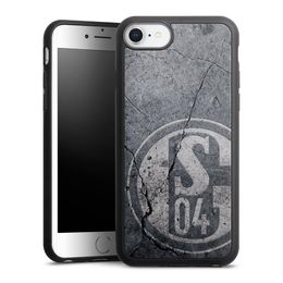 DeinDesign iPhone SE (2020) Handy Gallery Case Handyh&uuml;lle 9H Geh&auml;rtetes Glas R&uuml;ckseite H&uuml;lle Fc Schalke 04 Concrete Merchandise Gallery Case