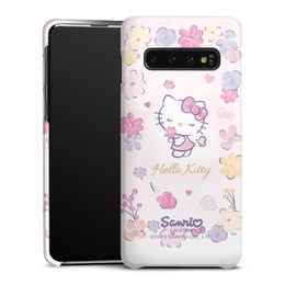 DeinDesign Galaxy S10 Handy Premium Case Smartphone Handyh&uuml;lle Schutzh&uuml;lle gl&auml;nzend Water Colour Hello Kitty Merchandise Premium Case