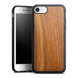 DeinDesign iPhone SE (2020) Handy Gallery Case Handyh&uuml;lle 9H Geh&auml;rtetes Glas R&uuml;ckseite H&uuml;lle Larch Wooden Look Wood Gallery Case
