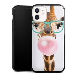 DeinDesign iPhone 12 mini Handy Slim Case extra d&uuml;nn Silikon Handyh&uuml;lle schwarz H&uuml;lle Giraffe Animals Glasses Silikon Slim Case