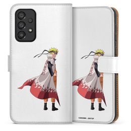 DeinDesign Galaxy A33 5G Handy Klapph&uuml;lle Handyh&uuml;lle aus Kunst Leder wei&szlig; Flip Case Naruto Shippuden Sensei Hokage Sideflip mit Lasche