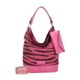 Damen Schultertasche "Izzy07-Olga", Fritzi aus Preussen, pink, 55% Baumwolle, 45% Polyester, Taschen, mit Zebra-Muster