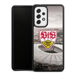 DeinDesign Galaxy A53 5G Handy Gallery Case Handyh&uuml;lle 9H Geh&auml;rtetes Glas R&uuml;ckseite H&uuml;lle Vfb Stuttgart Stadium Official Licensed Product Gallery Case
