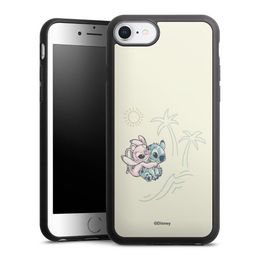 DeinDesign iPhone SE (2020) Handy Gallery Case Handyh&uuml;lle 9H Geh&auml;rtetes Glas R&uuml;ckseite H&uuml;lle Lilo & Stitch Disney Angel Gallery Case