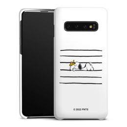 DeinDesign Galaxy S10 Handy Premium Case Smartphone Handyh&uuml;lle Schutzh&uuml;lle gl&auml;nzend Snoopy Dog Peanuts Premium Case