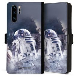 DeinDesign Huawei P30 Pro Handy Klapph&uuml;lle Handyh&uuml;lle aus Kunst Leder schwarz Flip Case Robot Merchandise Star Wars Sideflip mit langer Lasche