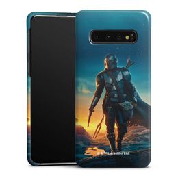 DeinDesign Galaxy S10 Handy Premium Case Smartphone Handyh&uuml;lle Schutzh&uuml;lle gl&auml;nzend Star Wars The Mandalorian Sunset Premium Case