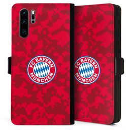 DeinDesign Huawei P30 Pro Handy Klapph&uuml;lle Handyh&uuml;lle aus Kunst Leder schwarz Flip Case Camouflage Fcb Fc Bayern M&uuml;nchen Sideflip mit langer Lasche