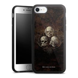 DeinDesign iPhone SE (2020) Handy Gallery Case Handyh&uuml;lle 9H Geh&auml;rtetes Glas R&uuml;ckseite H&uuml;lle Gothic Skulls Art Gallery Case