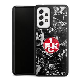 DeinDesign Galaxy A53 5G Handy Gallery Case Handyh&uuml;lle 9H Geh&auml;rtetes Glas R&uuml;ckseite H&uuml;lle Coat Of Arms Muster 1. Fc Kaiserslautern Gallery Case