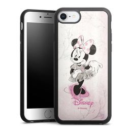 DeinDesign iPhone SE (2020) Handy Gallery Case Handyh&uuml;lle 9H Geh&auml;rtetes Glas R&uuml;ckseite H&uuml;lle Minnie Mouse Vintage Disney Gallery Case