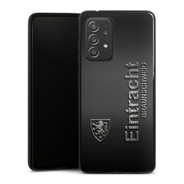 DeinDesign Galaxy A52s 5G Handy Slim Case extra d&uuml;nn Silikon Handyh&uuml;lle schwarz H&uuml;lle Logo Eintracht Braunschweig Official Licensed Product Silikon Slim Case