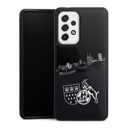 DeinDesign Galaxy A53 5G Handy Gallery Case Handyh&uuml;lle 9H Geh&auml;rtetes Glas R&uuml;ckseite H&uuml;lle 1. Fc K&ouml;ln Official Licensed Product Skyline Gallery Case