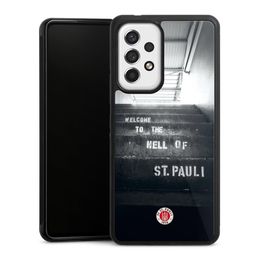 DeinDesign Galaxy A53 5G Handy Gallery Case Handyh&uuml;lle 9H Geh&auml;rtetes Glas R&uuml;ckseite H&uuml;lle Merchandise Official Licensed Product Fc St. Pauli Gallery Case