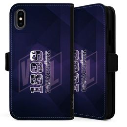 DeinDesign iPhone X Handy Klapph&uuml;lle Handyh&uuml;lle aus Kunst Leder schwarz Flip Case Vfl Osnabr&uuml;ck Sports Official Licensed Product Sideflip mit langer Lasche