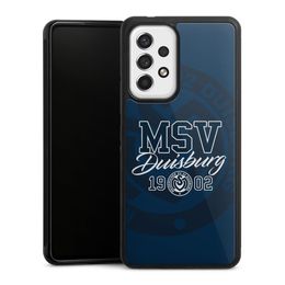 DeinDesign Galaxy A53 5G Handy Gallery Case Handyh&uuml;lle 9H Geh&auml;rtetes Glas R&uuml;ckseite H&uuml;lle Msv Duisburg Merchandise Soccer Gallery Case