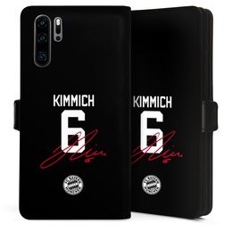 DeinDesign Huawei P30 Pro Handy Klapph&uuml;lle Handyh&uuml;lle aus Kunst Leder schwarz Flip Case Fcb Fc Bayern M&uuml;nchen Kimmich Sideflip mit langer Lasche