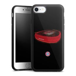 DeinDesign iPhone SE (2020) Handy Gallery Case Handyh&uuml;lle 9H Geh&auml;rtetes Glas R&uuml;ckseite H&uuml;lle Fcb Official Licensed Product Fc Bayern M&uuml;nchen Stadium Gallery Case