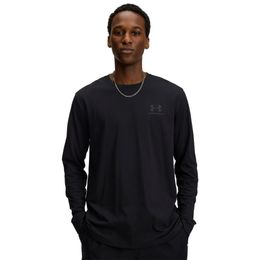 Under Armour Herren Langarmshirt "UA SPORTSTYLE LEFT CHEST LS"schwarz, pitch gray, Gr. S, Obermaterial: 60% Baumwolle, 40% Polyester, Shirts,