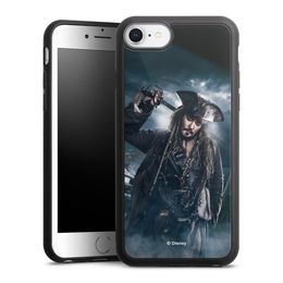 DeinDesign iPhone SE (2020) Handy Gallery Case Handyh&uuml;lle 9H Geh&auml;rtetes Glas R&uuml;ckseite H&uuml;lle Captain Jack Sparrow Fluch Der Karibik Official Licensed Product 