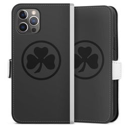 DeinDesign iPhone 12 Pro Handy Klapph&uuml;lle Handyh&uuml;lle aus Kunst Leder wei&szlig; Flip Case Official Licensed Product Spvgg Greuther F&uuml;rth Clover Sideflip mit Lasche