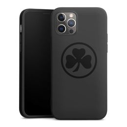 DeinDesign iPhone 12 Pro Handy Premium Silikon H&uuml;lle Handyh&uuml;lle schwarz Case Official Licensed Product Spvgg Greuther F&uuml;rth Clover Silikon Premium Case
