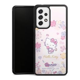 DeinDesign Galaxy A53 5G Handy Gallery Case Handyh&uuml;lle 9H Geh&auml;rtetes Glas R&uuml;ckseite H&uuml;lle Hello Kitty Merchandise Water Colour Gallery Case