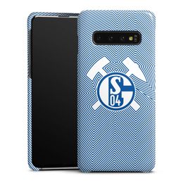DeinDesign Galaxy S10 Handy Premium Case Smartphone Handyh&uuml;lle Schutzh&uuml;lle gl&auml;nzend Bundesliga Stripes Fc Schalke 04 Premium Case