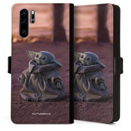DeinDesign Huawei P30 Pro Handy Klapph&uuml;lle Handyh&uuml;lle aus Kunst Leder schwarz Flip Case The Child Star Wars Baby Yoda Sideflip mit langer Lasche