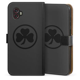DeinDesign Galaxy XCover 6 Pro Handy Klapph&uuml;lle Handyh&uuml;lle aus Kunst Leder schwarz Flip Case Official Licensed Product Clover Spvgg Greuther F&uuml;rth Sideflip mit 