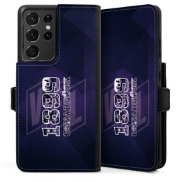 DeinDesign Galaxy S21 Ultra 5G Handy Klapph&uuml;lle Handyh&uuml;lle aus Kunst Leder schwarz Flip Case Vfl Osnabr&uuml;ck Sports Official Licensed Product Sideflip mit Lasche