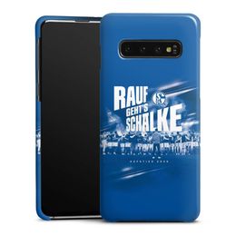 DeinDesign Galaxy S10 Handy Premium Case Smartphone Handyh&uuml;lle Schutzh&uuml;lle gl&auml;nzend Official Licensed Product Ascent Fc Schalke 04 Premium Case
