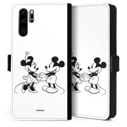 DeinDesign Huawei P30 Pro Handy Klapph&uuml;lle Handyh&uuml;lle aus Kunst Leder schwarz Flip Case Valentine'S Day Disney Sideflip mit langer Lasche