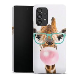 DeinDesign Galaxy A53 5G Handy Premium Case Smartphone Handyh&uuml;lle Schutzh&uuml;lle gl&auml;nzend Glasses Giraffe Animals Premium Case