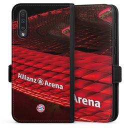 DeinDesign Galaxy A50 Handy Klapph&uuml;lle Handyh&uuml;lle aus Kunst Leder schwarz Flip Case Fc Bayern M&uuml;nchen Stadium Fcb Sideflip mit Lasche