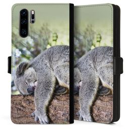 DeinDesign Huawei P30 Pro Handy Klapph&uuml;lle Handyh&uuml;lle aus Kunst Leder schwarz Flip Case Koala Bear Australia Tree Sideflip mit langer Lasche