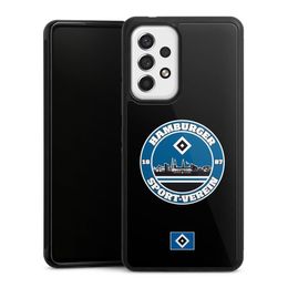 DeinDesign Galaxy A53 5G Handy Gallery Case Handyh&uuml;lle 9H Geh&auml;rtetes Glas R&uuml;ckseite H&uuml;lle Hsv Logo Hamburger Sv Gallery Case