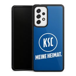 DeinDesign Galaxy A53 5G Handy Gallery Case Handyh&uuml;lle 9H Geh&auml;rtetes Glas R&uuml;ckseite H&uuml;lle Karlsruher Sc Statement Ksc Gallery Case