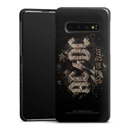 DeinDesign Galaxy S10 Handy Premium Case Smartphone Handyh&uuml;lle Schutzh&uuml;lle gl&auml;nzend Official Licensed Product Rock Or Bust Acdc Premium Case