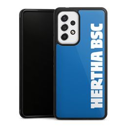 DeinDesign Galaxy A53 5G Handy Gallery Case Handyh&uuml;lle 9H Geh&auml;rtetes Glas R&uuml;ckseite H&uuml;lle Hertha Bsc Blue Soccer Gallery Case