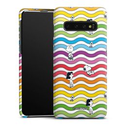 DeinDesign Galaxy S10 Handy Premium Case Smartphone Handyh&uuml;lle Schutzh&uuml;lle gl&auml;nzend Snoopy Muster Peanuts Premium Case