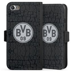 DeinDesign iPhone SE (2020) Handy Klapph&uuml;lle Handyh&uuml;lle aus Kunst Leder schwarz Flip Case Borussia Dortmund Jersey Bvb Sideflip mit Lasche