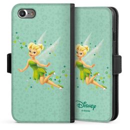 DeinDesign iPhone SE (2020) Handy Klapph&uuml;lle Handyh&uuml;lle aus Kunst Leder schwarz Flip Case Official Licensed Product Disney Tinkerbells Sideflip mit Lasche