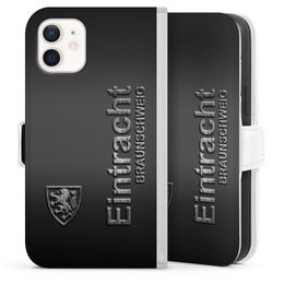 DeinDesign iPhone 12 mini Handy Klapph&uuml;lle Handyh&uuml;lle aus Kunst Leder wei&szlig; Flip Case Logo Eintracht Braunschweig Official Licensed Product Sideflip mit Lasche