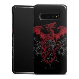 DeinDesign Galaxy S10 Handy Premium Case Smartphone Handyh&uuml;lle Schutzh&uuml;lle gl&auml;nzend Red Dragon Gothic Premium Case