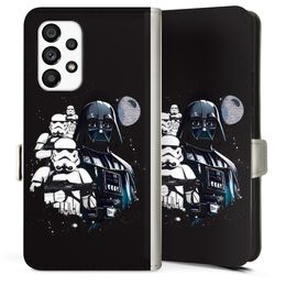 DeinDesign Galaxy A53 5G Handy Klapph&uuml;lle Handyh&uuml;lle aus Kunst Leder wei&szlig; Flip Case Movie Star Wars Weltall Sideflip mit Lasche