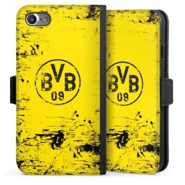 DeinDesign iPhone SE (2020) Handy Klapph&uuml;lle Handyh&uuml;lle aus Kunst Leder schwarz Flip Case Bvb Borussia Dortmund Official Licensed Product Sideflip mit Lasche