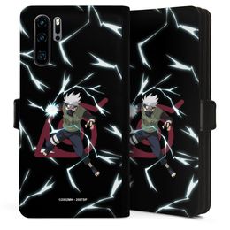 DeinDesign Huawei P30 Pro Handy Klapph&uuml;lle Handyh&uuml;lle aus Kunst Leder schwarz Flip Case Naruto Shippuden Official Licensed Product Kakashi Sideflip mit langer 